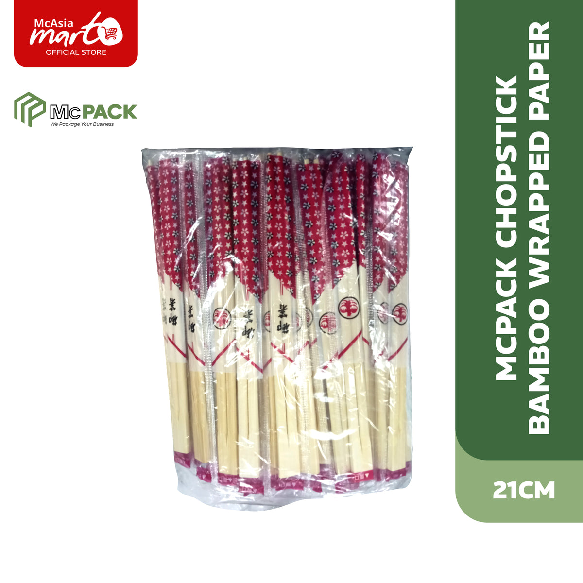 Shop Mc Pack Chopstick Bamboo Wrapped Plastic 21Cm at McAsia Mart - You ...